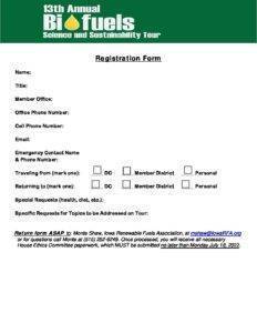 House Tour Registration Form | Iowa Renewable Fuels Association